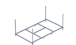 Transport rack for horizontal transport of temporary fences
