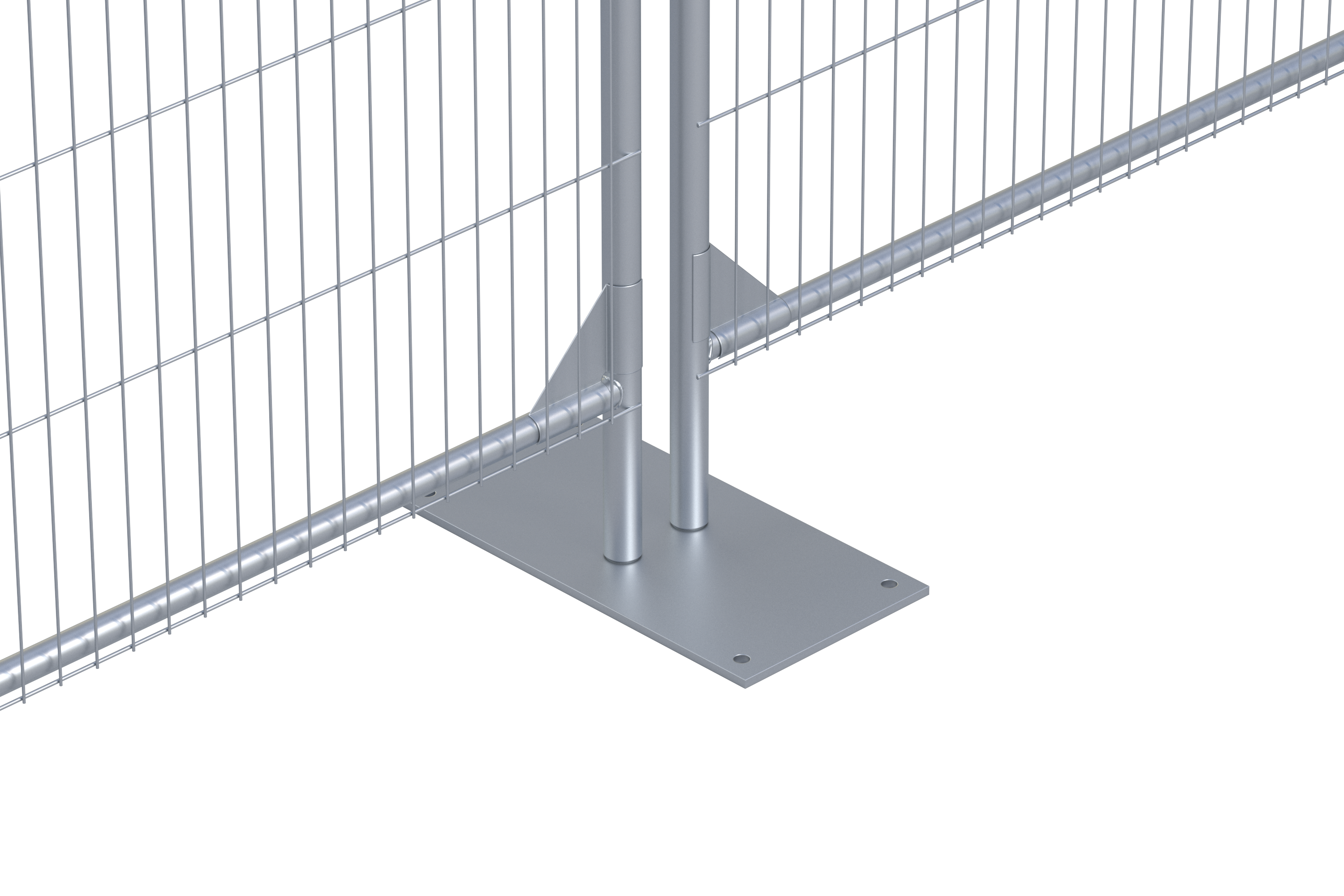 Heras steel footing for extra stability of your fencing line